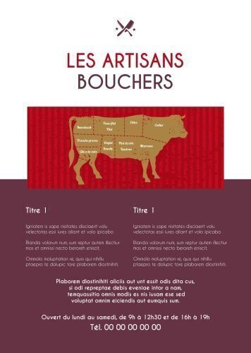 Flyers Les artisans bouchers A4 personnalisable
